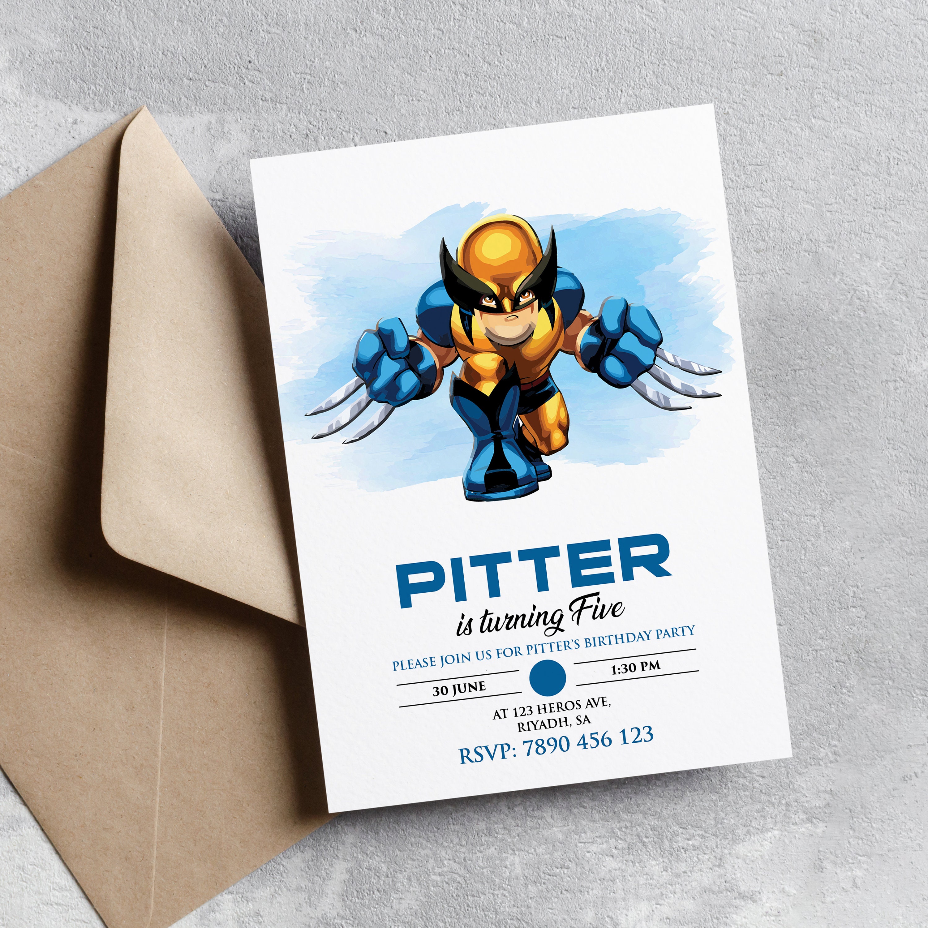 Customizable X Men Birthday Invitation Cards Kid Birthday - Etsy