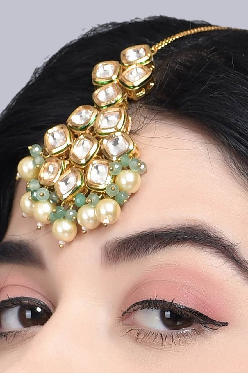 Maangtika Kundan Maang Tika Crystal Mang Tikka Simple Mang - Etsy