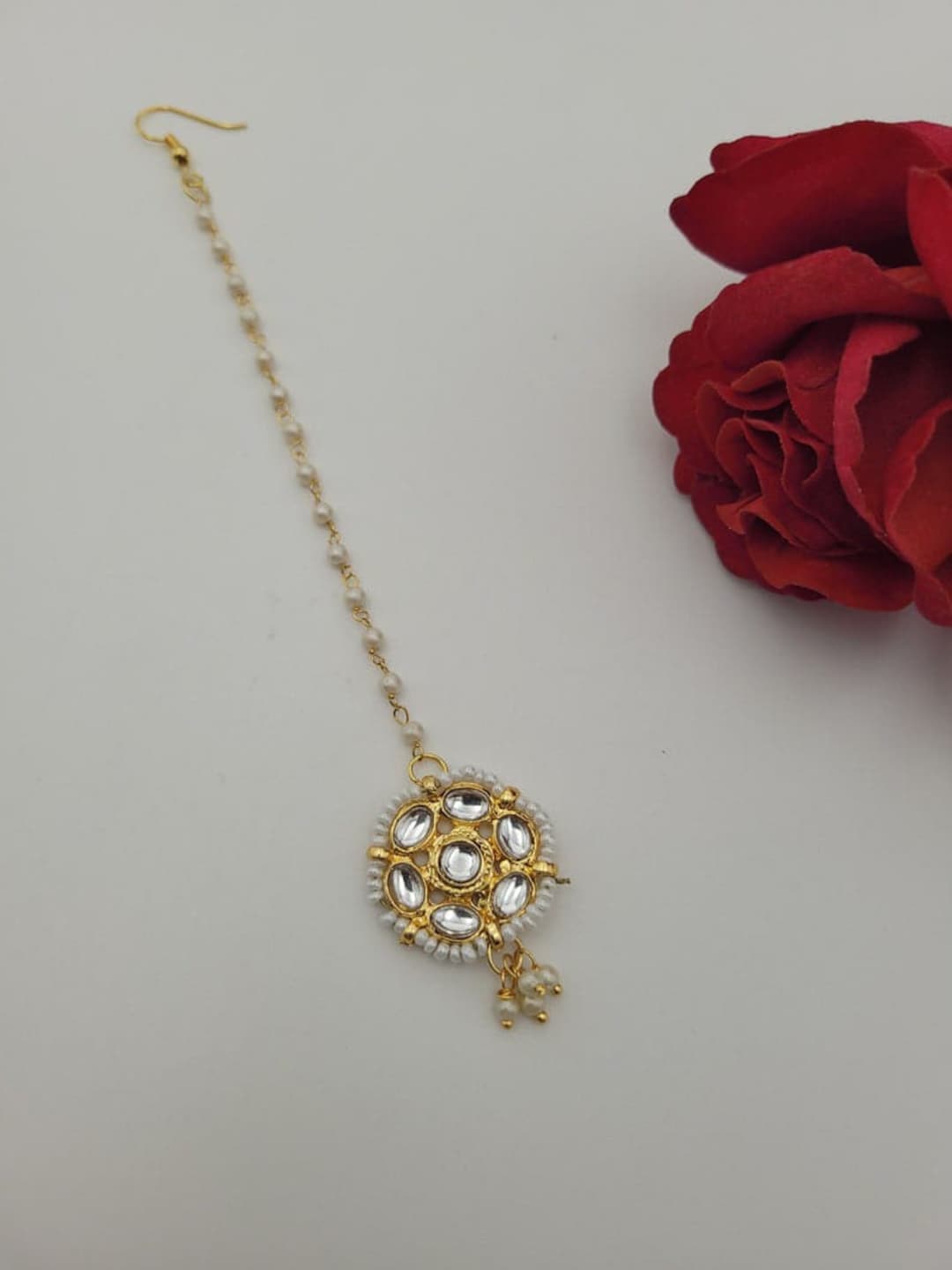 Maangtika Kundan Maang Tika Crystal Mang Tikka Simple Mang - Etsy