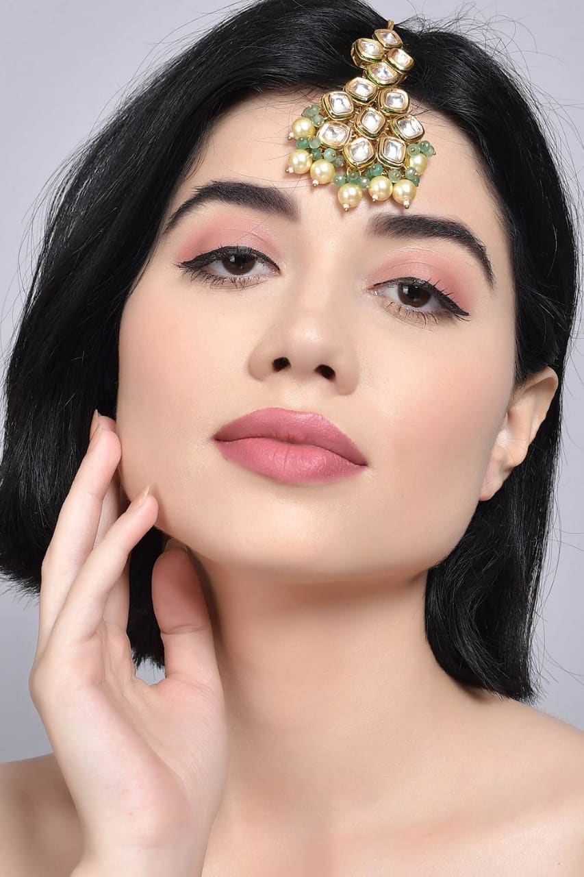 Maangtika Kundan Maang Tika Crystal Mang Tikka Simple Mang - Etsy