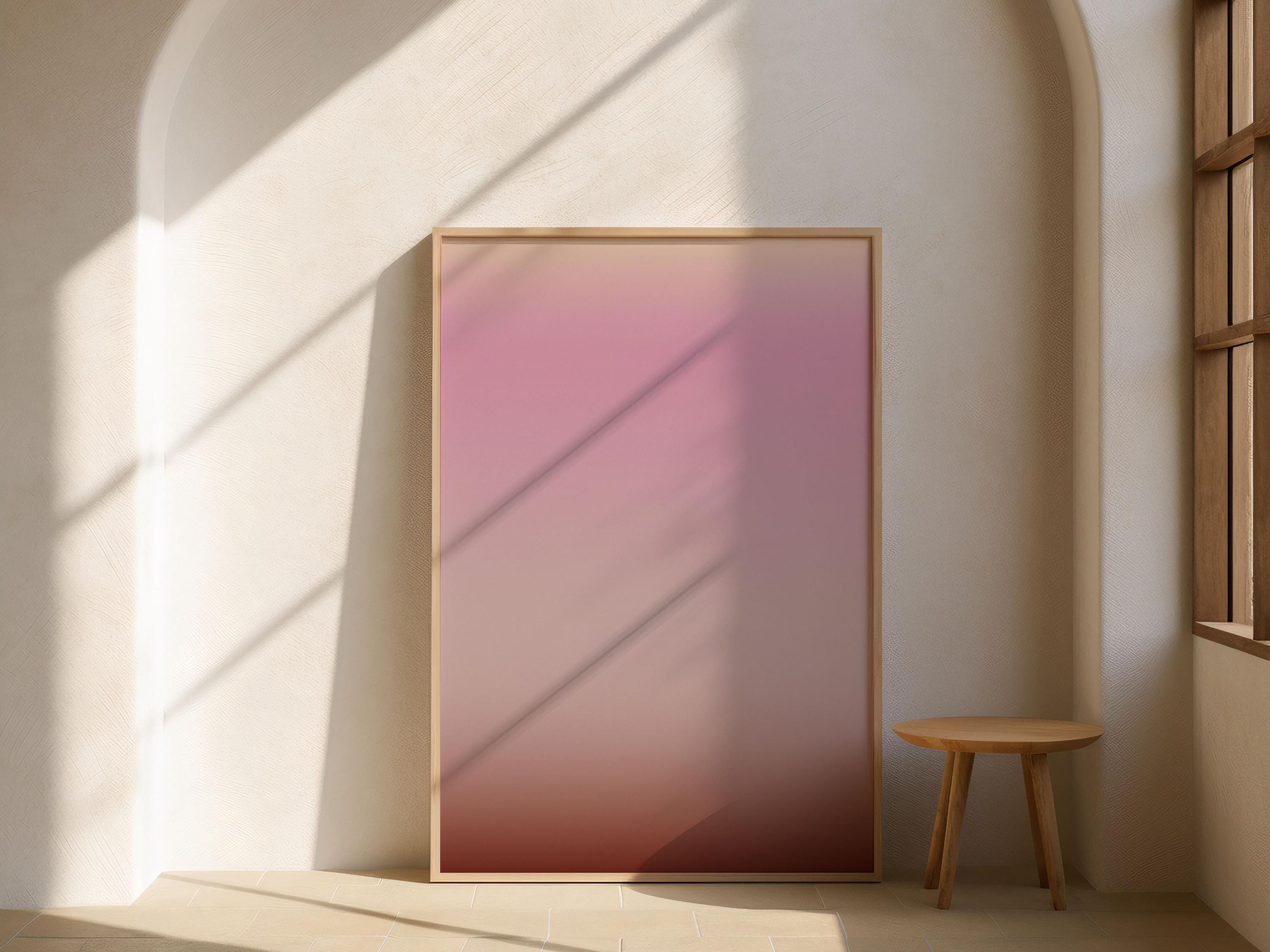 Abstract Gradient Blur Poster, Warm Bordeaux Red Pink Wall Art, Trendy ...