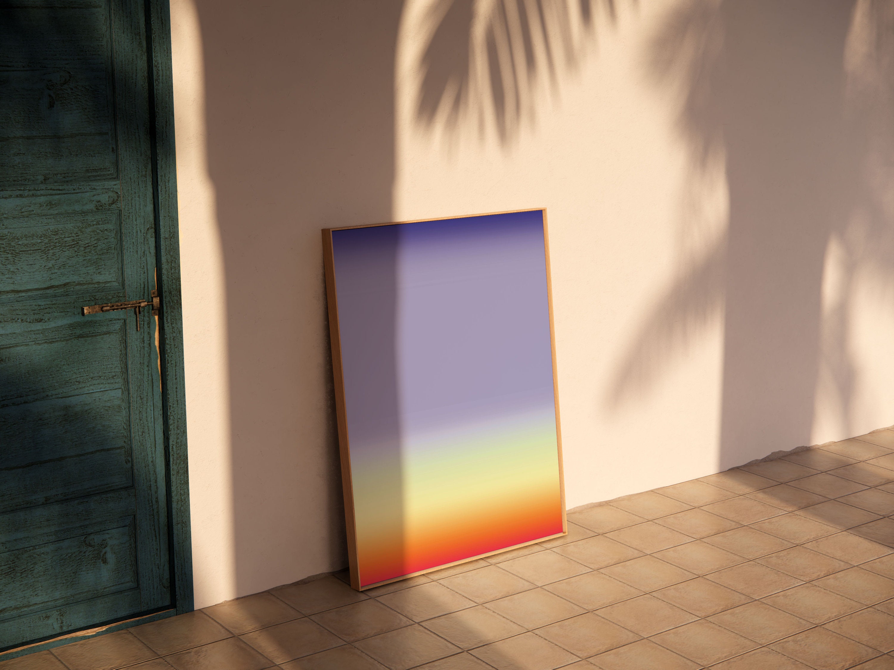 Modern Blurred Sunrise Poster, Color Gradient, Home Decor, Autumn Wall ...