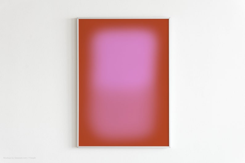 Abstract Pink Orange Gradient Poster, Blurry Color Painting, Modern ...
