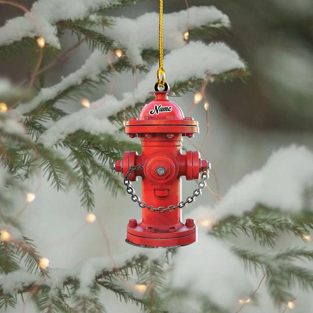 Personalized Fire Hydrant Christmas Ornament, Fire Hydrant Holiday ...