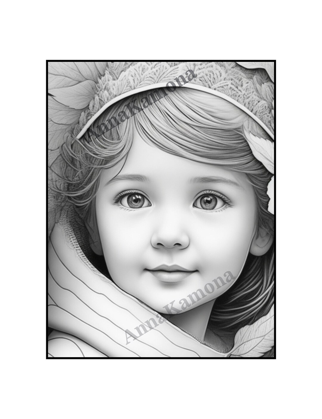 Cute Girl Coloring Page For All A Great Way To De stress And Etsy Cute Girl Coloring Page For All A Great Way To De stress And Etsy