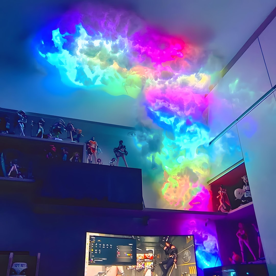 Cloud Light, 3D Thundercloud LED Light Cotton Lightning Cloud Colorful ...