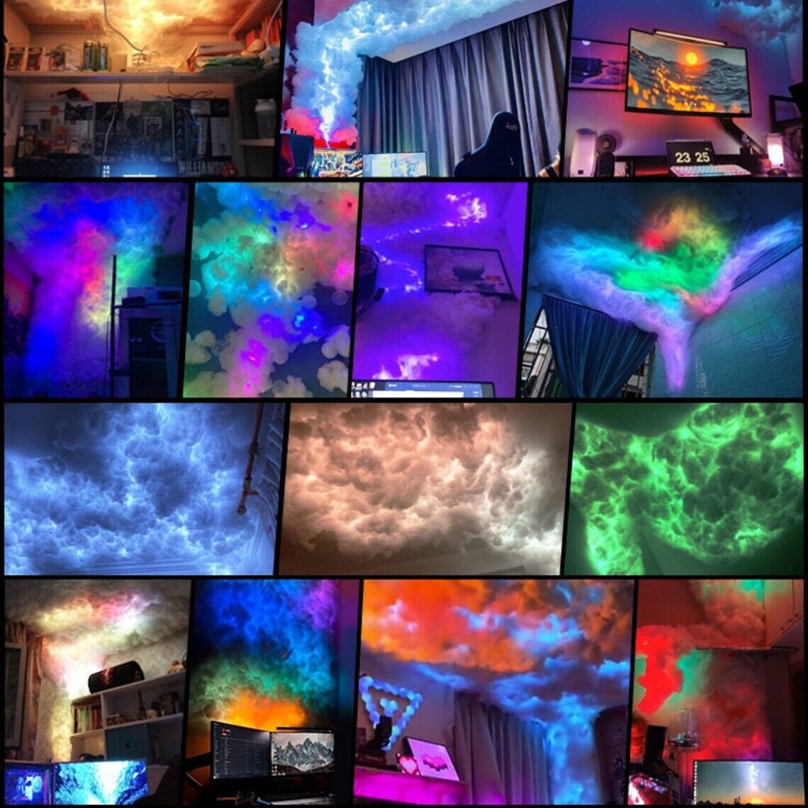 Cloud Light, 3D Thundercloud LED Light Cotton Lightning Cloud Colorful ...