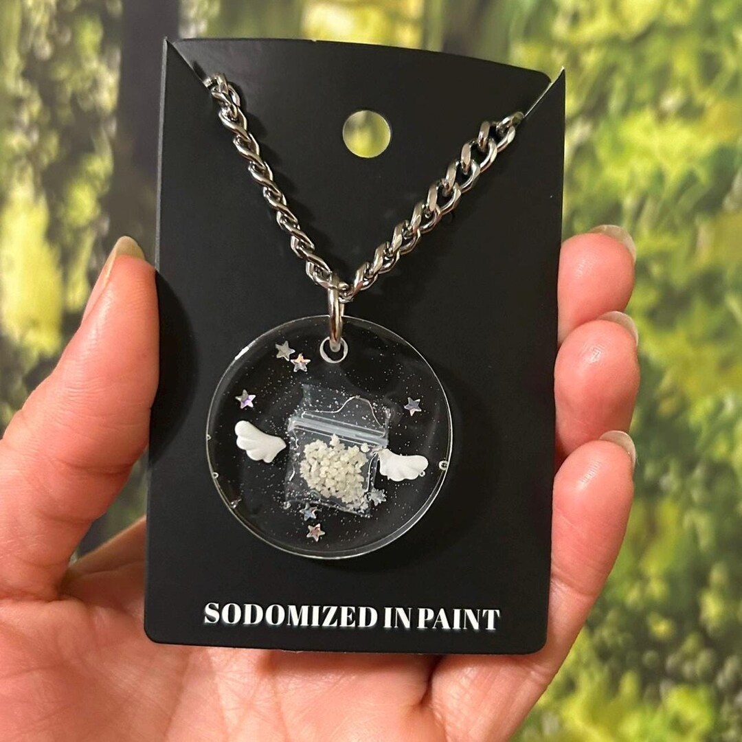 THE BAG NECKLACE, Coke Necklace, Spoon Necklace, Glow in the Dark, Rave ...