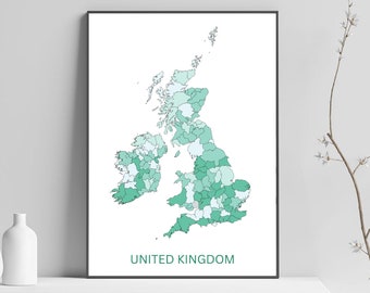 British Isles Map 1922 Old United Kingdom Physical Atlas Poster - Etsy