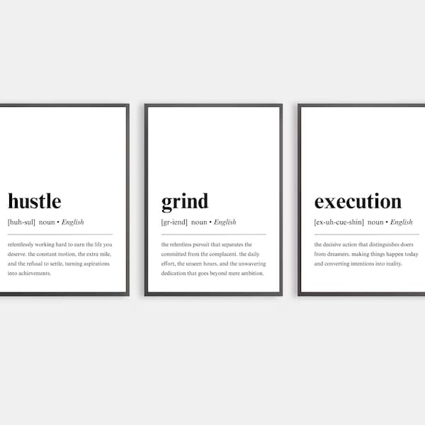 Hustle Grind Execute - Etsy