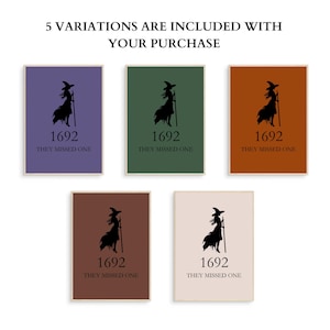 Salem Witch Trials Printable Wall Art Halloween Decor 1692 They Missed ...