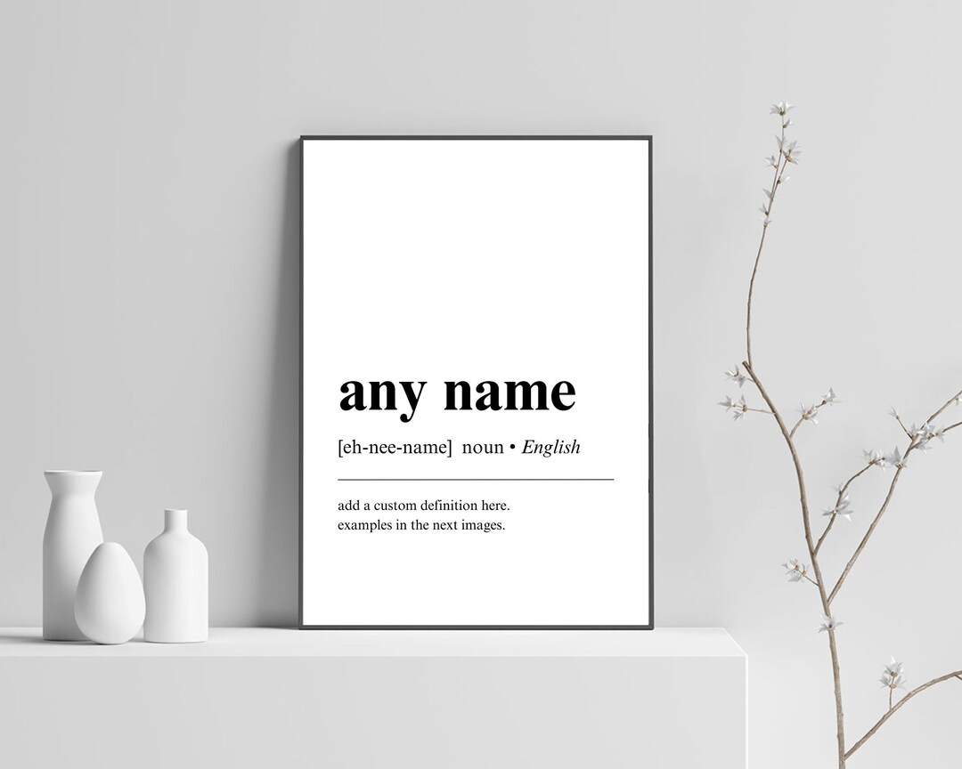 Personalized Gift - Custom Definition Poster - Printable Art - Name ...