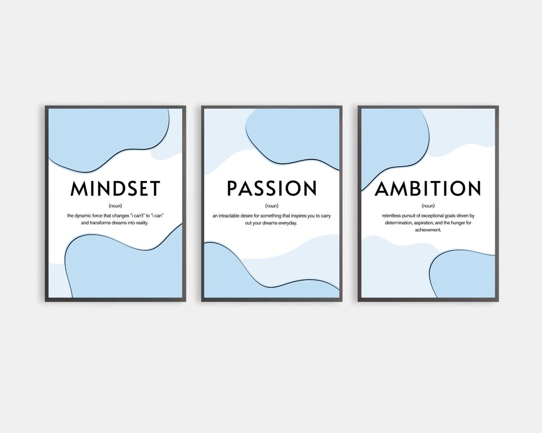 3 Piece PRINTABLE Motivational Poster Set - Office Decor - Minimalist ...