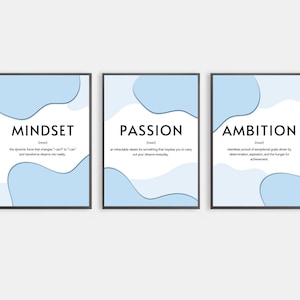 3 Piece PRINTABLE Motivational Poster Set - Office Decor - Minimalist ...