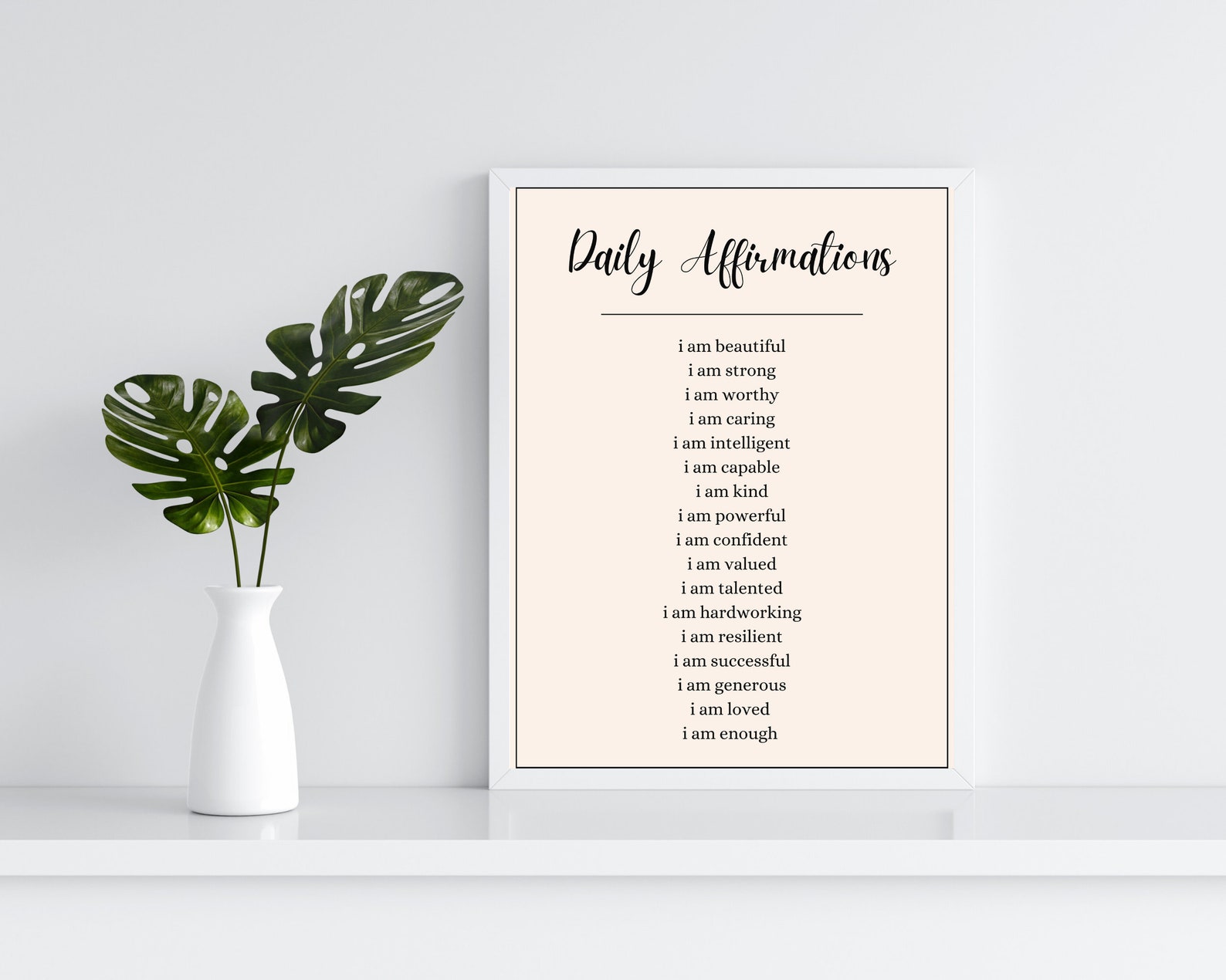 Daily Affirmations Poster - Positive Affirmation Wall Art - Positive ...