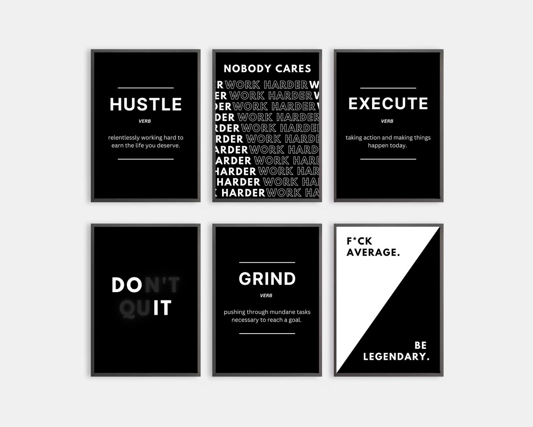 Motivational Posters Digital Print - Set of 6 Prints - Inspirational ...