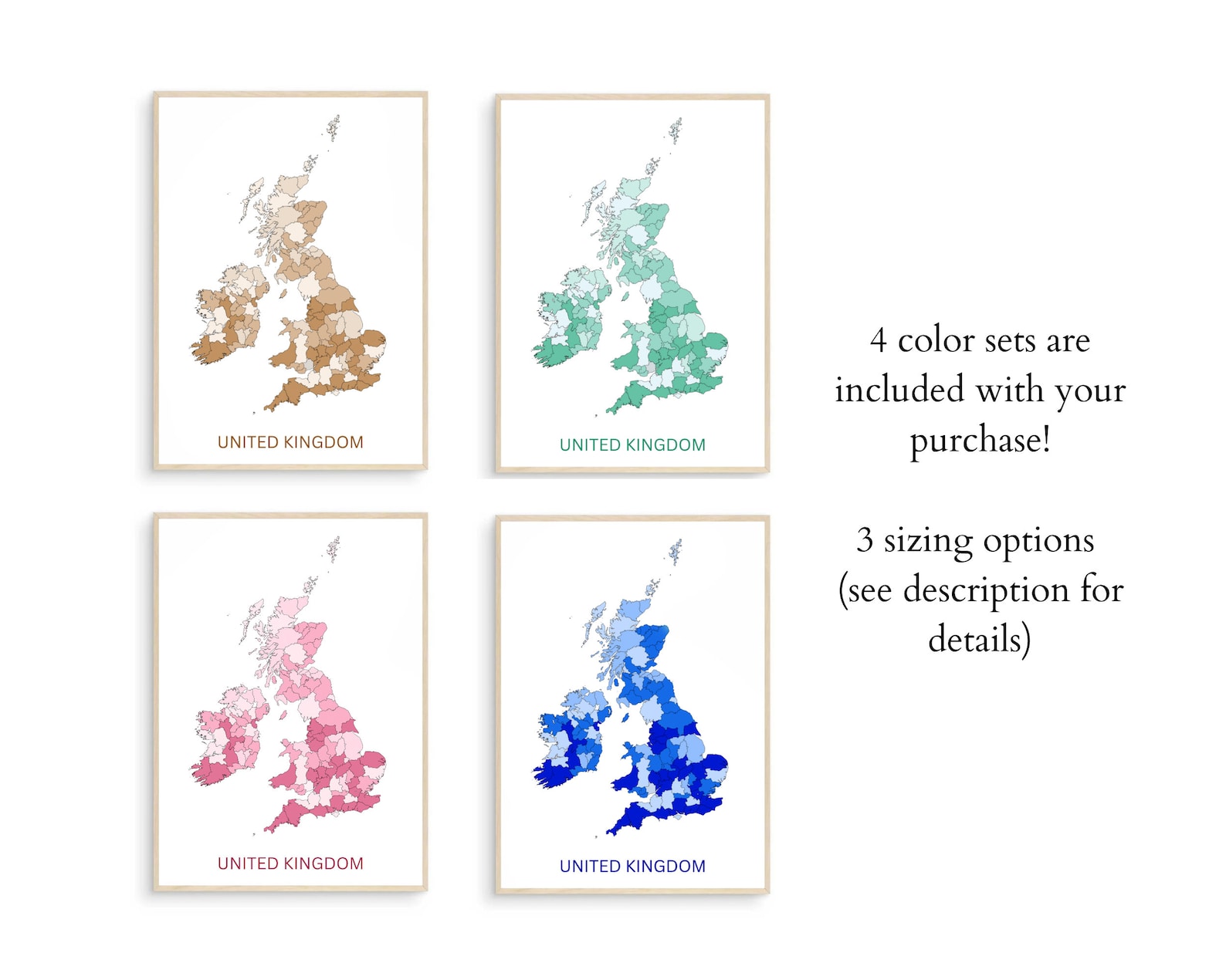 Minimalist United Kingdom Map Poster, UK Map Wall Art, Office Decor ...