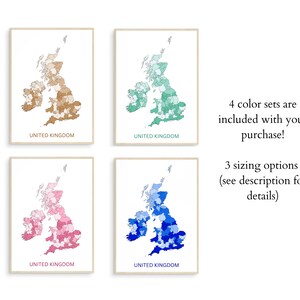 Minimalist United Kingdom Map Poster, UK Map Wall Art, Office Decor ...
