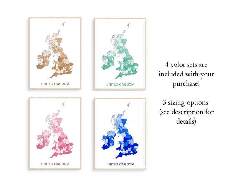 Minimalist United Kingdom Map Poster, UK Map Wall Art, Office Decor ...