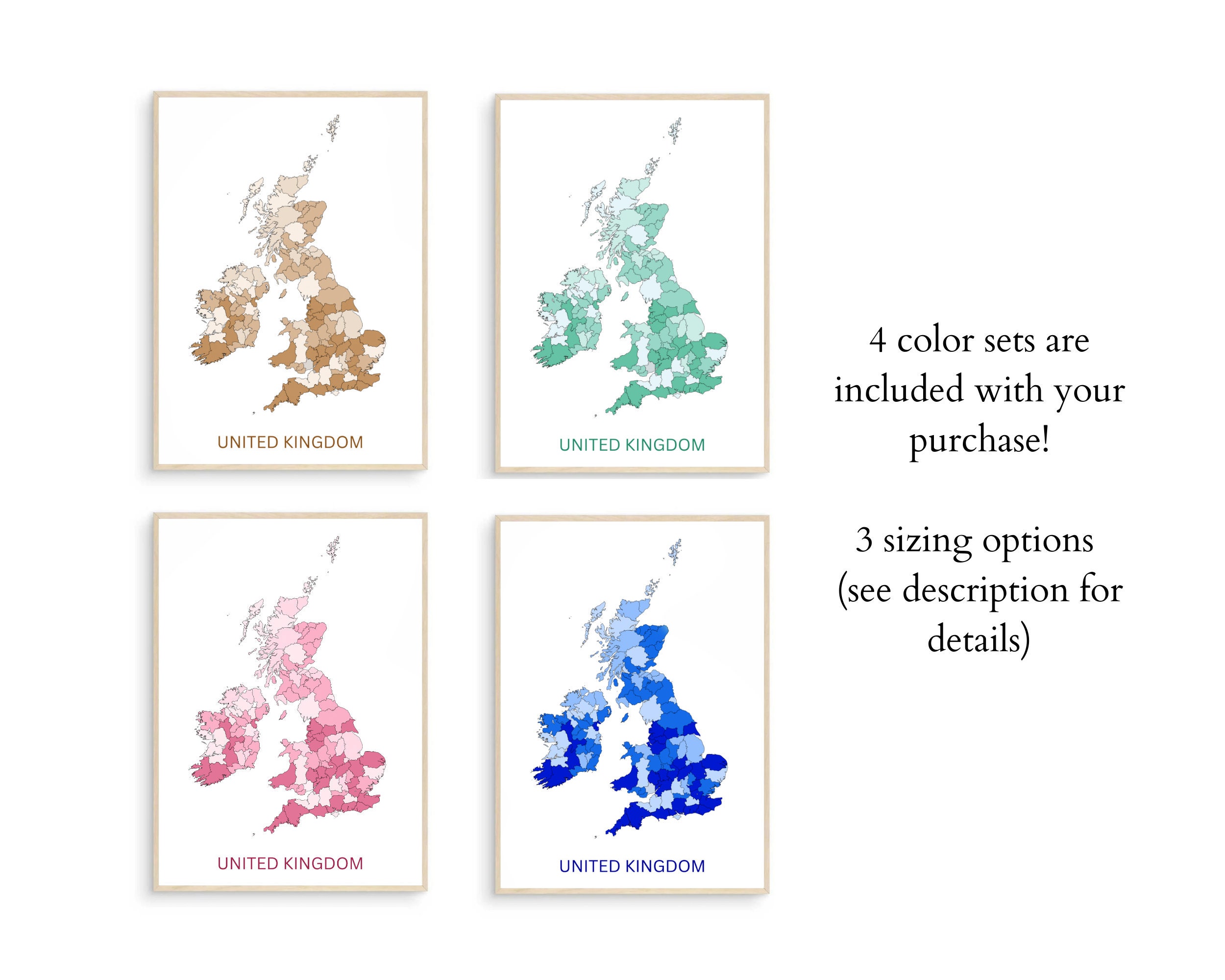 Minimalist United Kingdom Map Poster, UK Map Wall Art, Office Decor ...