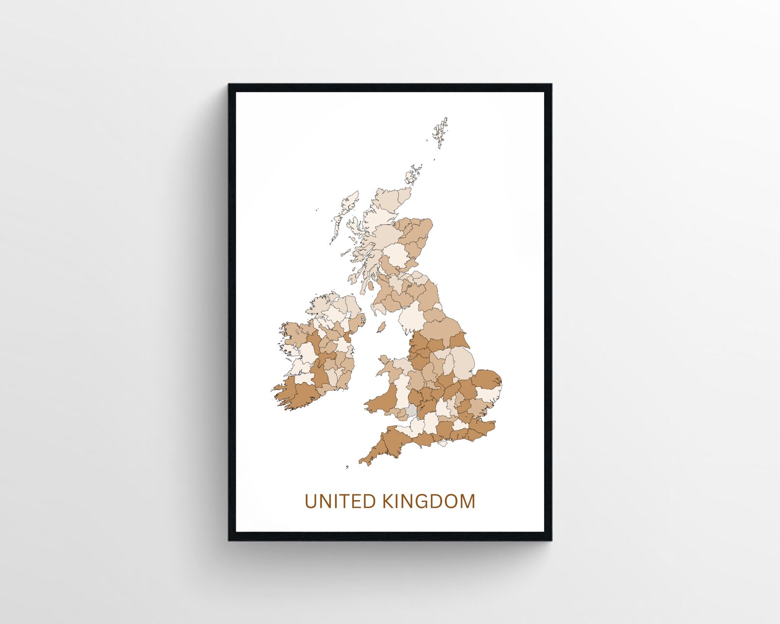 Minimalist United Kingdom Map Poster, UK Map Wall Art, Office Decor ...