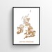 Minimalist United Kingdom Map Poster, UK Map Wall Art, Office Decor ...