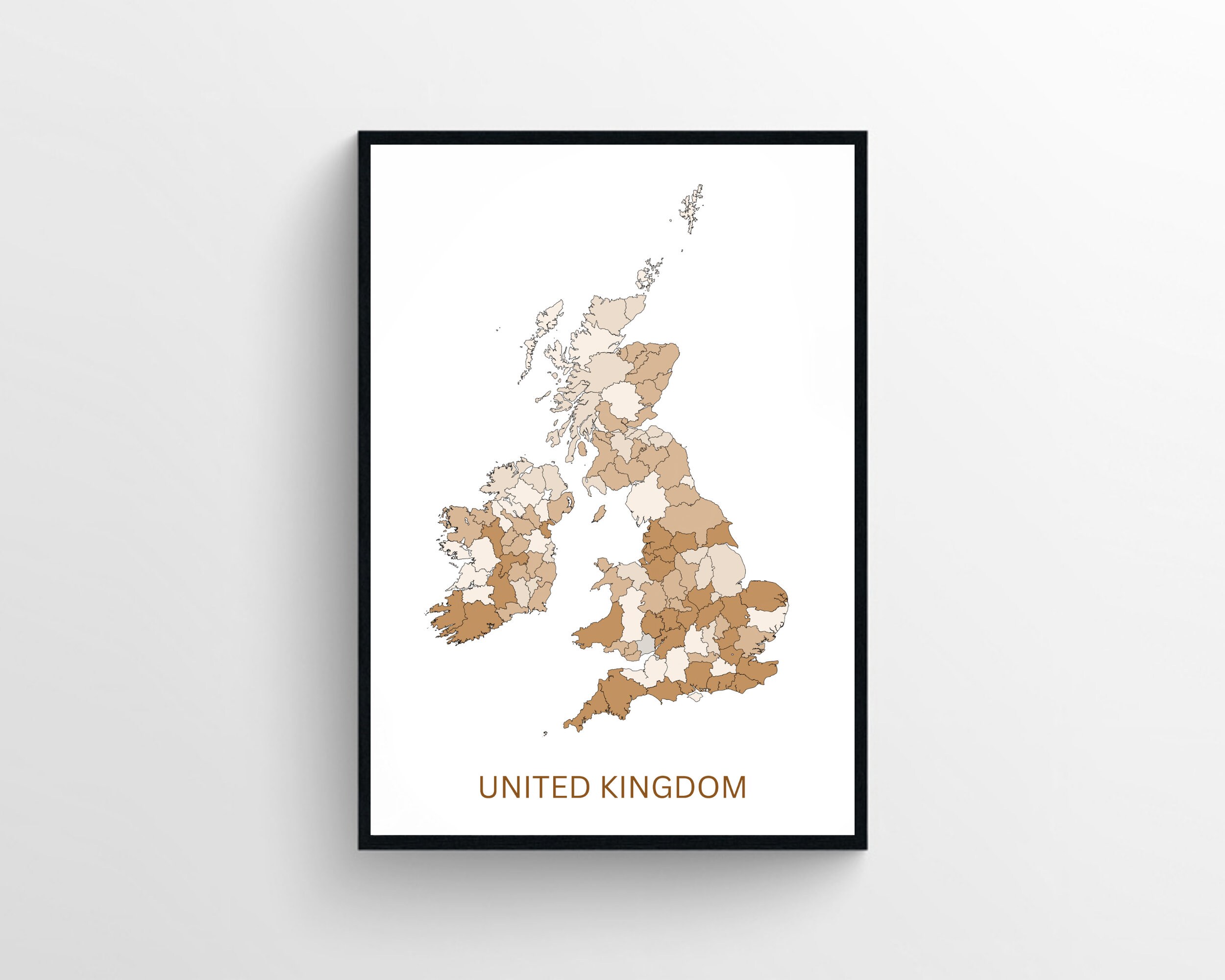 Minimalist United Kingdom Map Poster, UK Map Wall Art, Office Decor ...