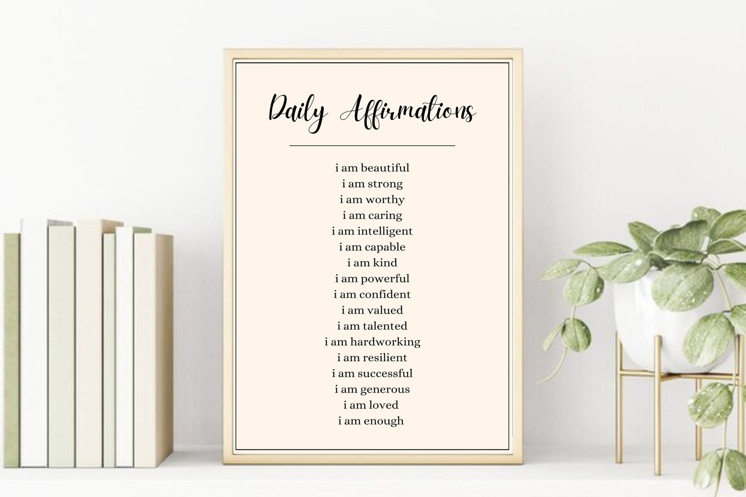 Daily Affirmations Poster - Positive Affirmation Wall Art - Positive ...