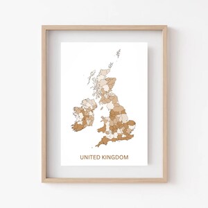 Minimalist United Kingdom Map Poster, UK Map Wall Art, Office Decor ...