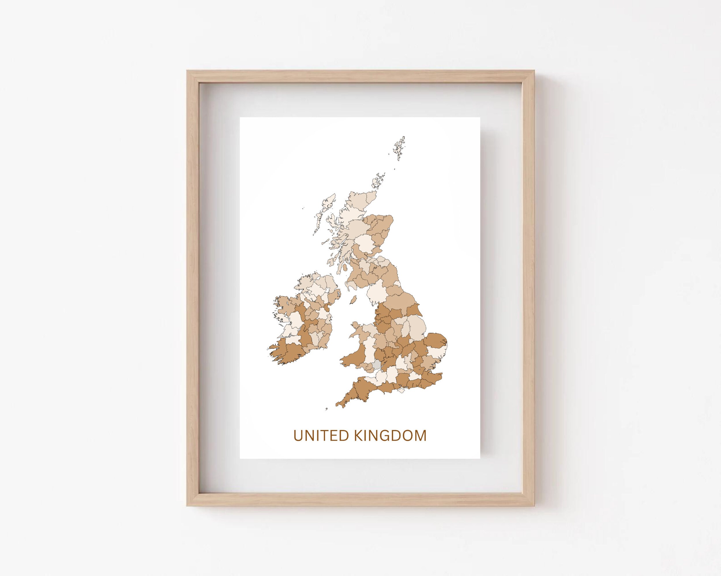 Minimalist United Kingdom Map Poster, UK Map Wall Art, Office Decor ...