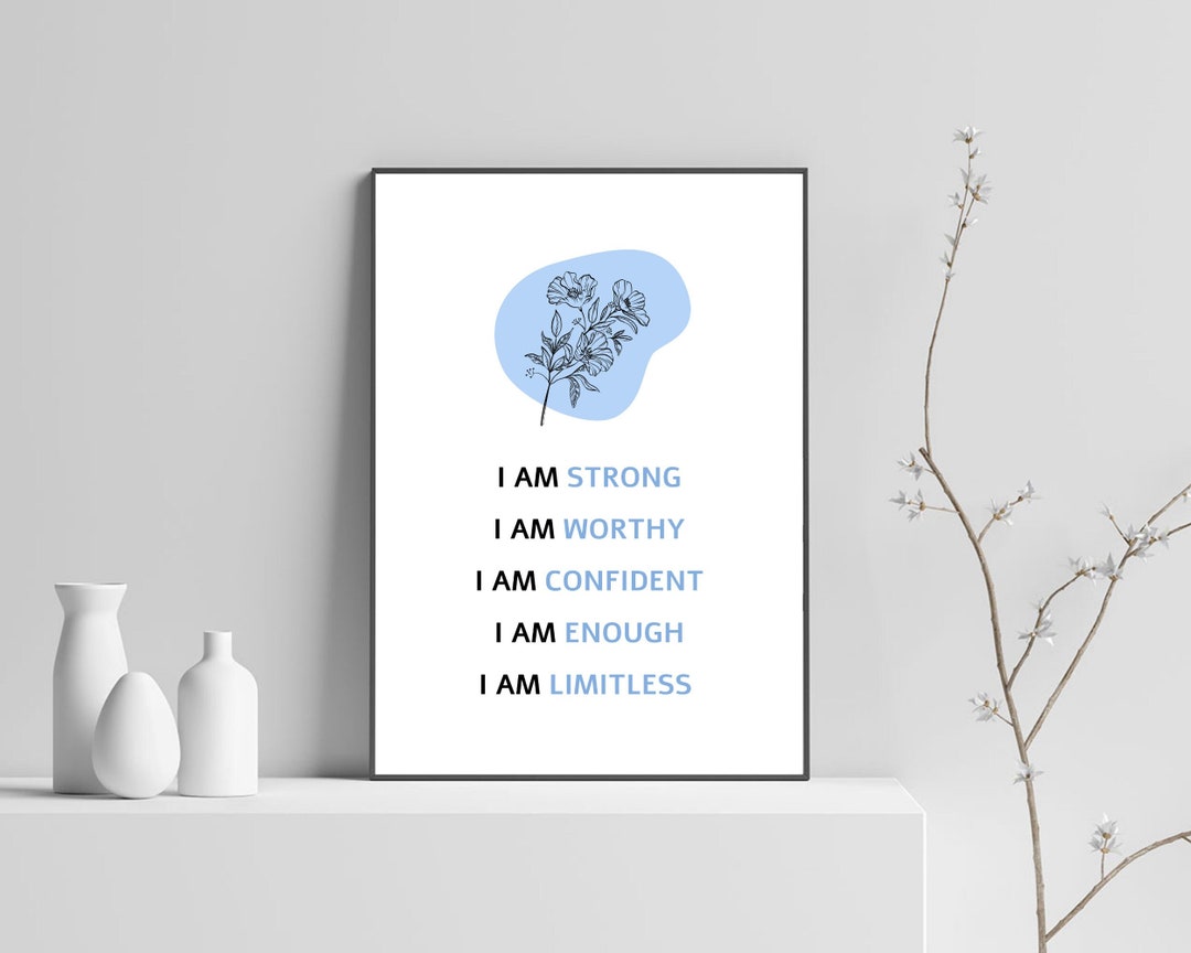 Positive Affirmation Wall Art - Daily Affirmations Poster - Positive ...
