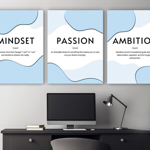 3 Piece PRINTABLE Motivational Poster Set - Office Decor - Minimalist ...