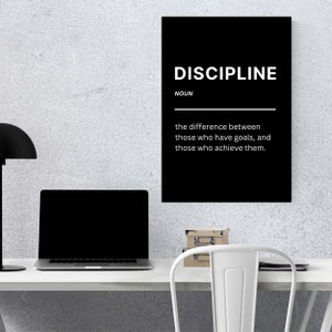 Discipline Definition Wall Art Canvas - Motivational Wall Art for ...
