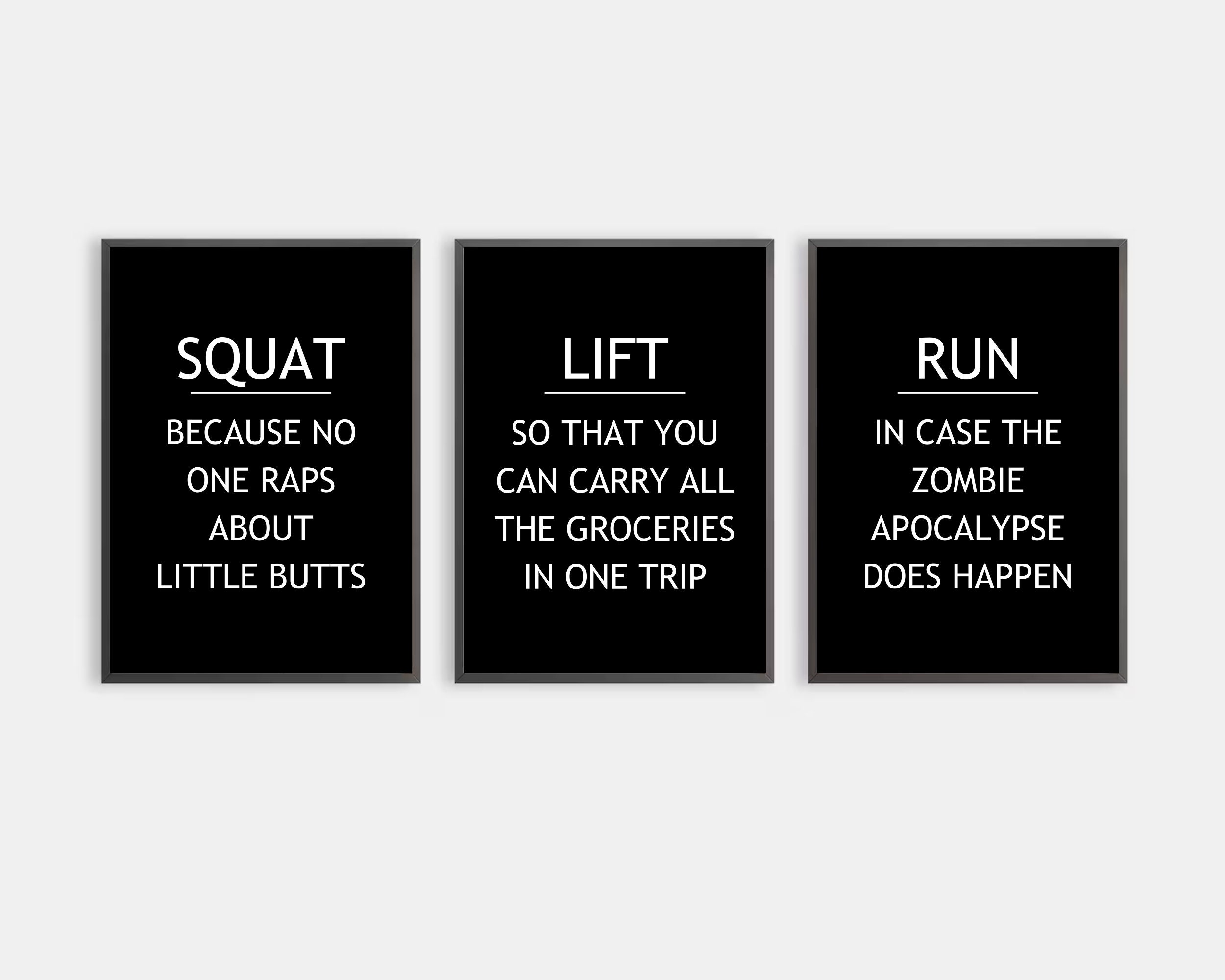 Gym Wall Art, Set of 8 Printables, Home Gym Decor, Gym Decor, Funny Gym ...