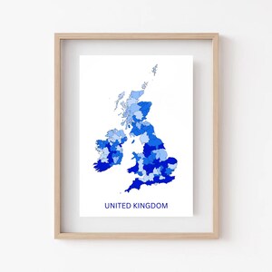 Minimalist United Kingdom Map Poster, UK Map Wall Art, Office Decor ...