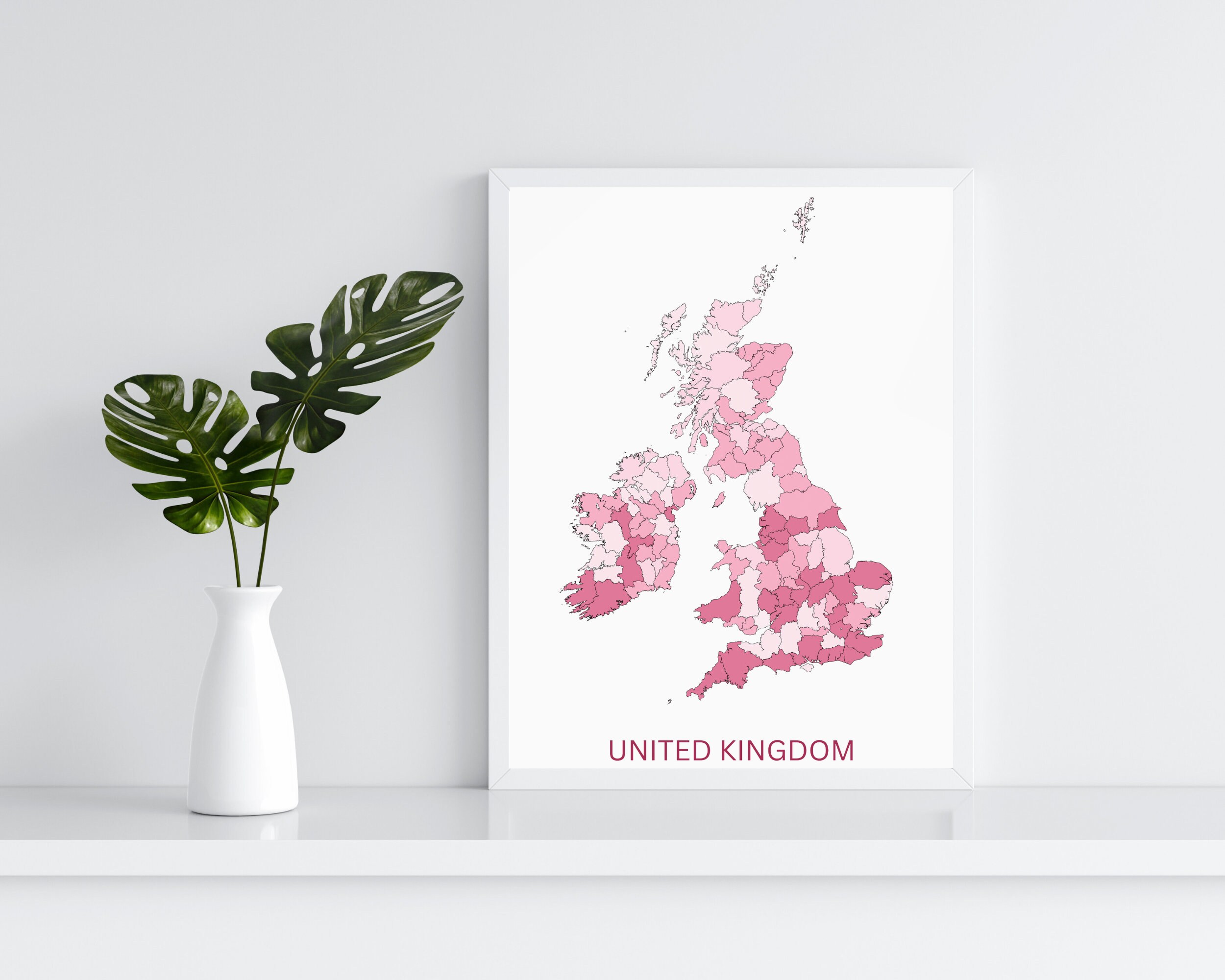 Minimalist United Kingdom Map Poster, UK Map Wall Art, Office Decor ...