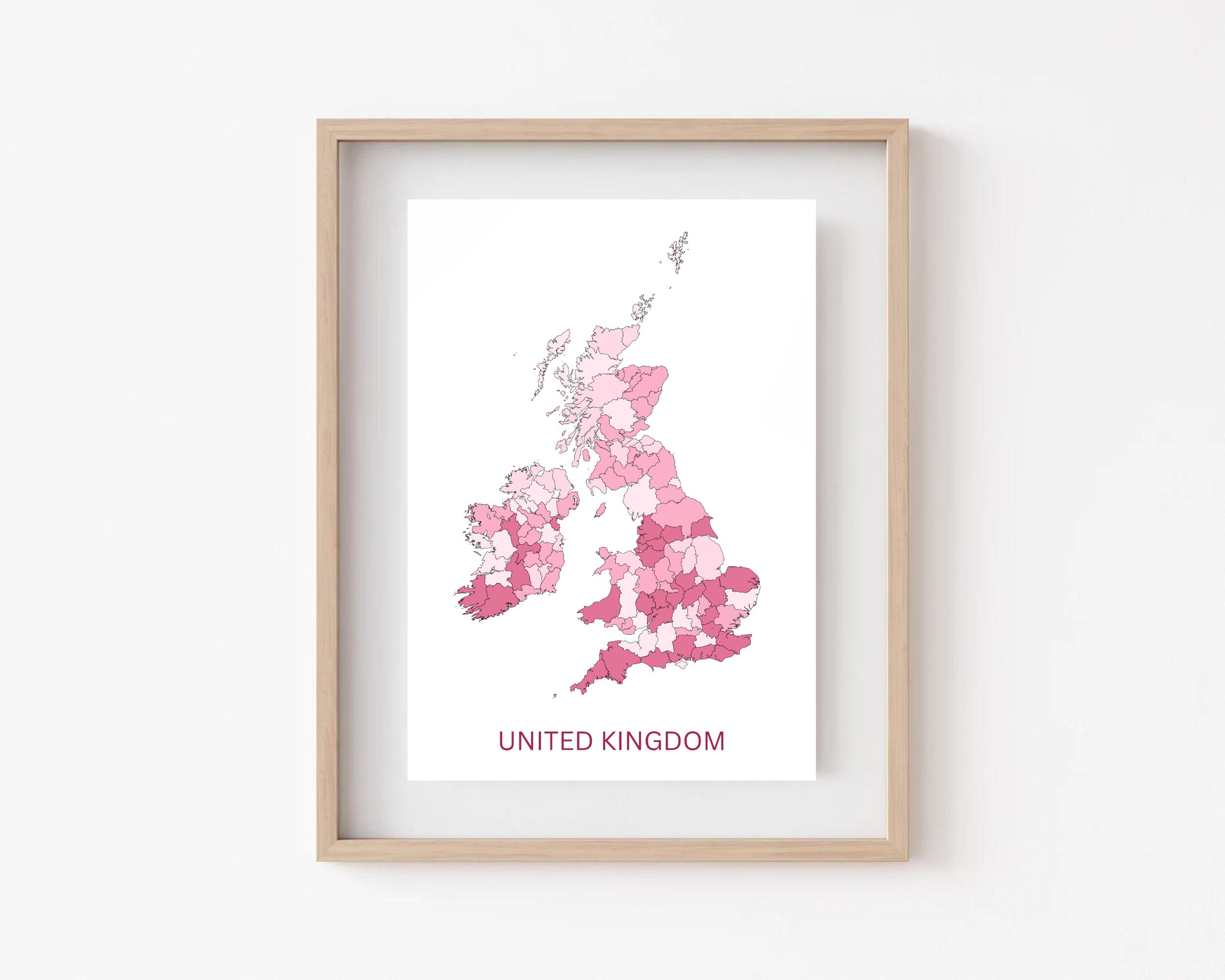 Minimalist United Kingdom Map Poster, UK Map Wall Art, Office Decor ...