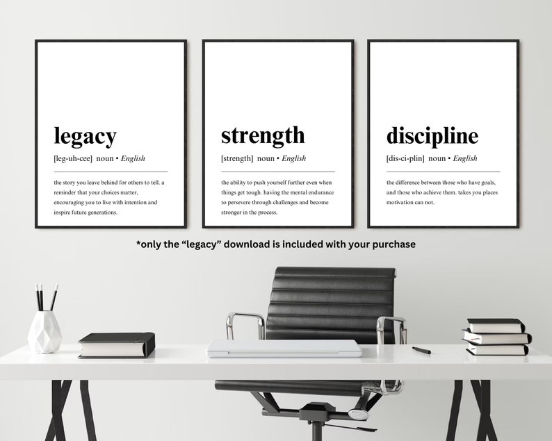 Legacy Definition Poster Office Decor Minimalist Decor Wall Art ...