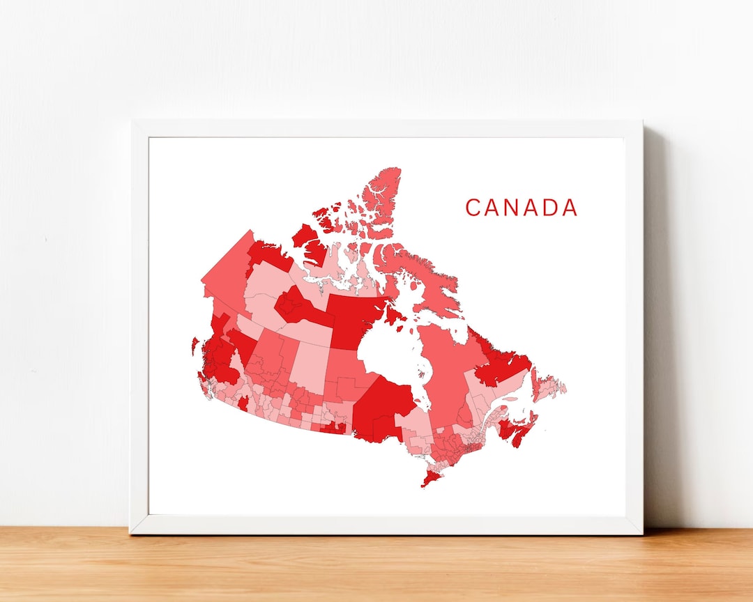 Canada Map Poster Print, Minimalist Wall Art, Office Decor, Canada Day ...