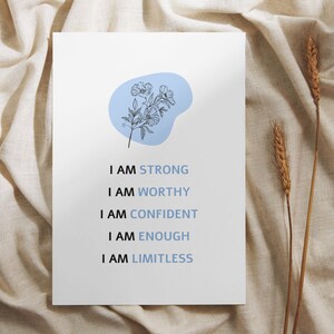 Positive Affirmation Wall Art - Daily Affirmations Poster - Positive ...