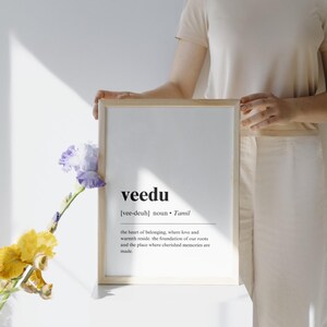 Veedu Home Tamil Definition Digital Print, South Asian Inspired Art ...