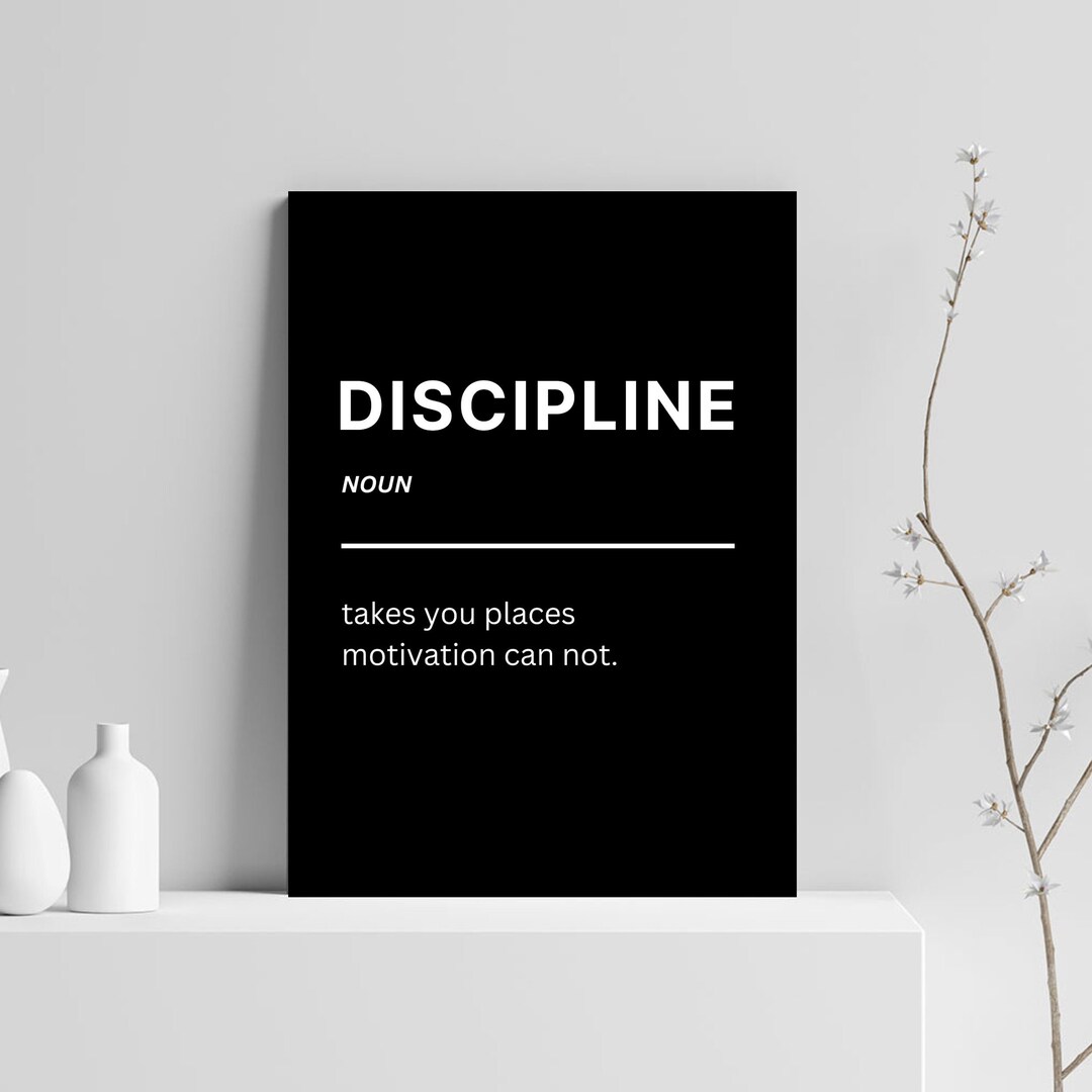 Discipline Definition Wall Art Canvas - Motivational Wall Art for ...