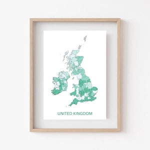 Minimalist United Kingdom Map Poster, UK Map Wall Art, Office Decor ...