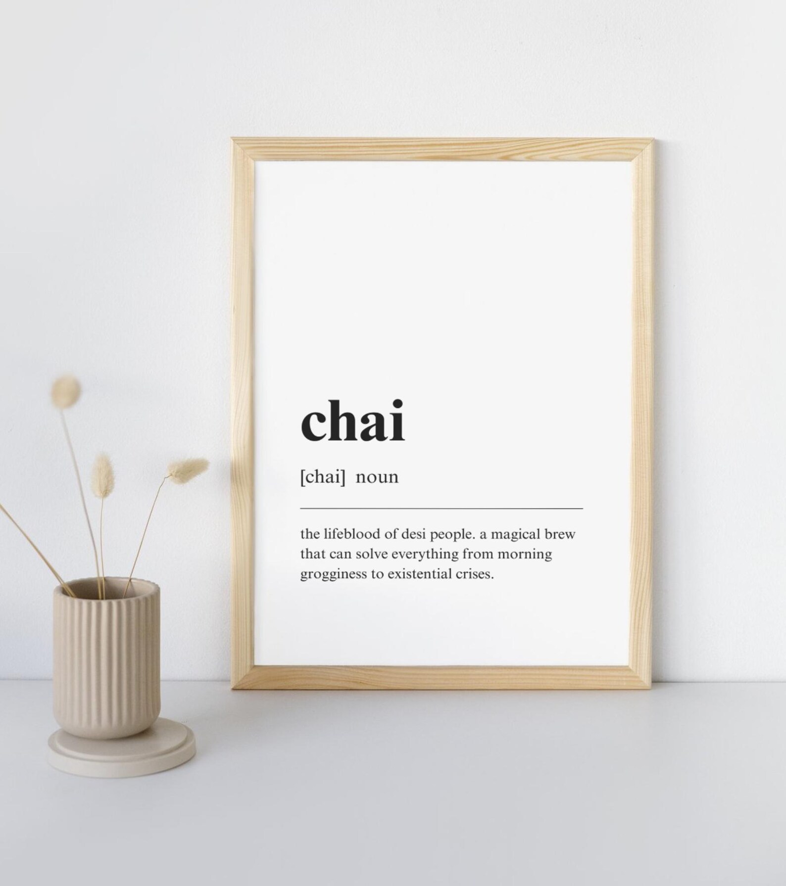 Chai Punjabi Definition Print Hindi Word Poster South Asian Gift Desi ...