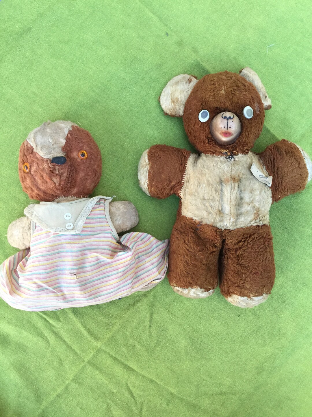 2 Vintage Gund Rubber Snout Teddy Bears Plushie Stuffed Animals Gund ...
