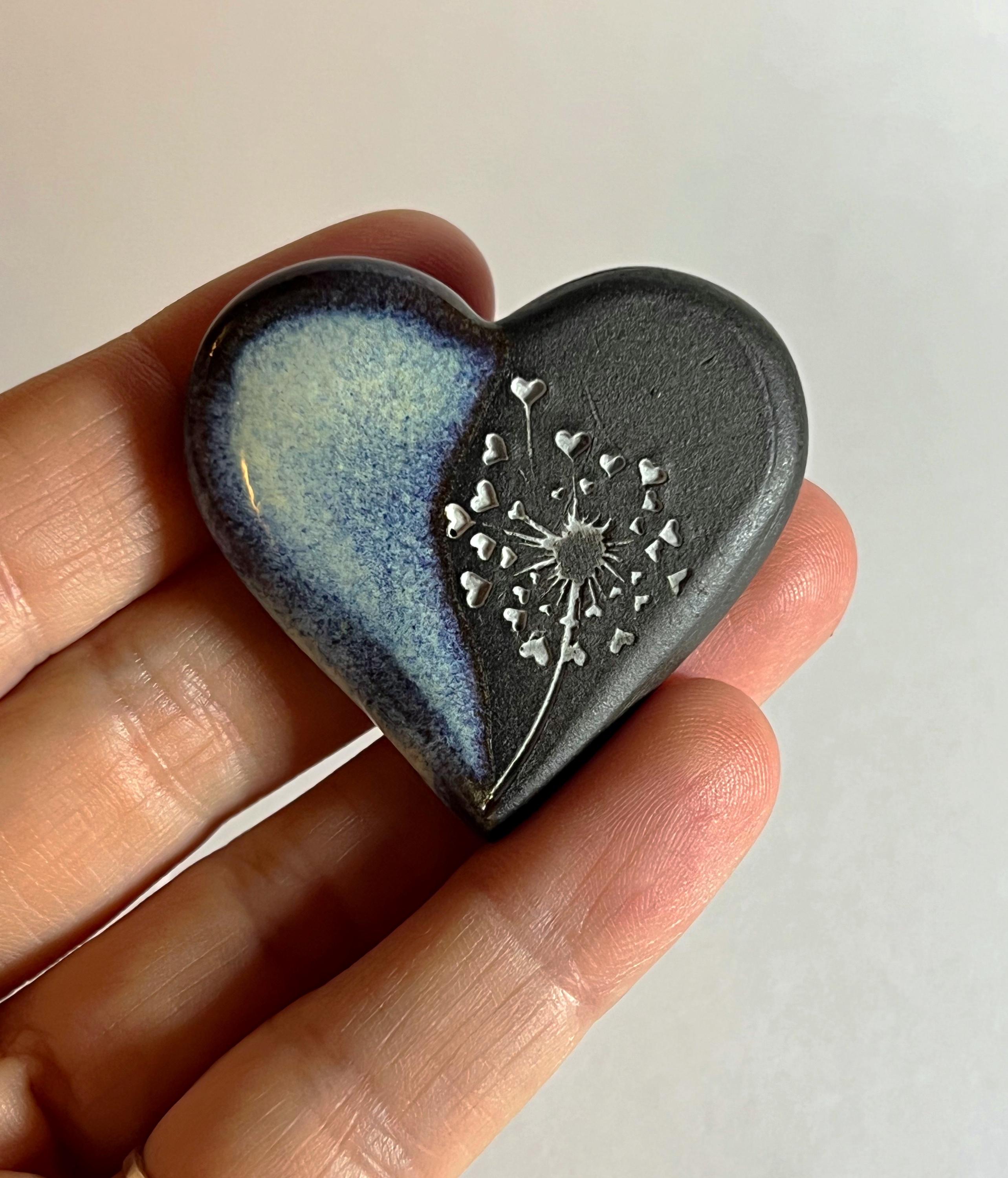 Handmade Stoneware Clay Heart Set, Remembrance Gift, Grief Recognition ...