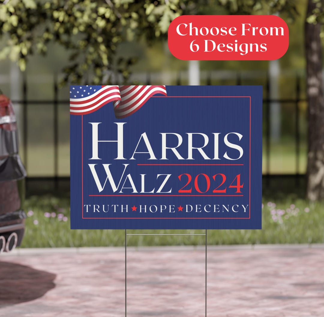 Kamala Harris Yard Sign Harris Over Trump Political Quote Election Yard ...