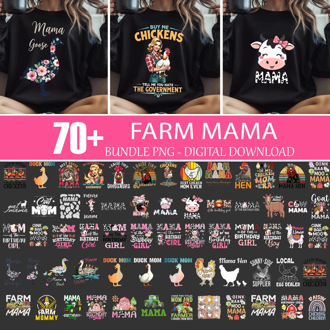Farm Mama Png Bundle, Chicken Mama Png, Coquette Mama Png, Mama Bow Png ...