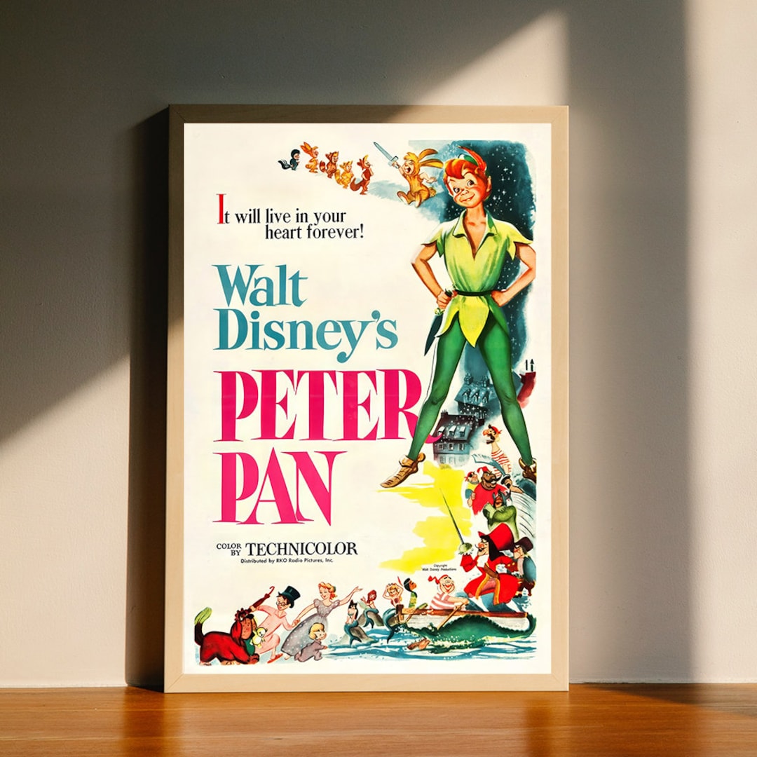 1953 Walt Disneys Peter Pan Movie Canvas Poster, Wall Art Decor, Home ...