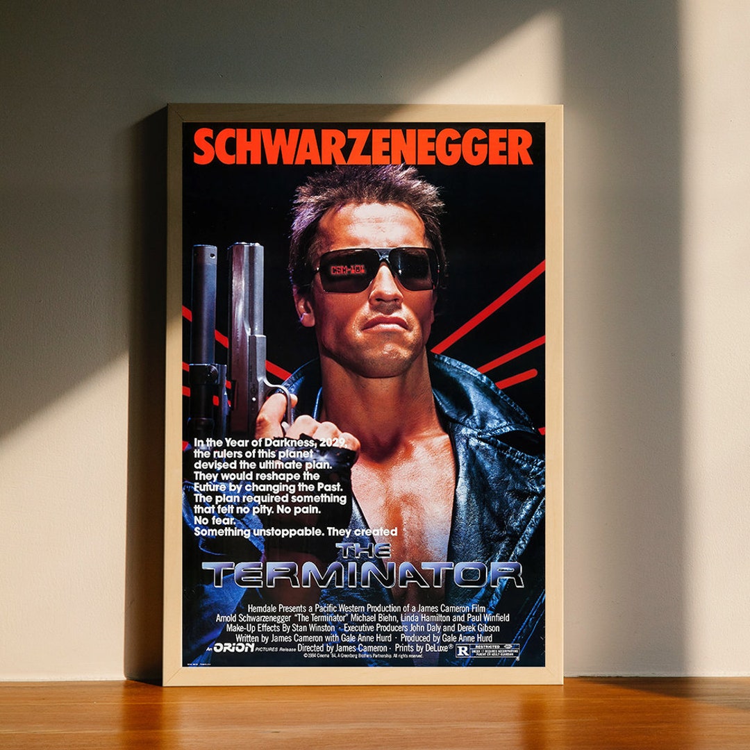 The Terminator Retro 80s Movie Canvas Poster, Wall Art Decor, Home ...